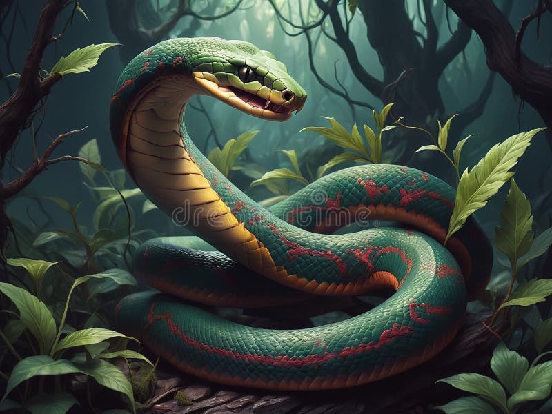 Fantasy Snake Illustration - Generated by Ai Stock Illustration ...