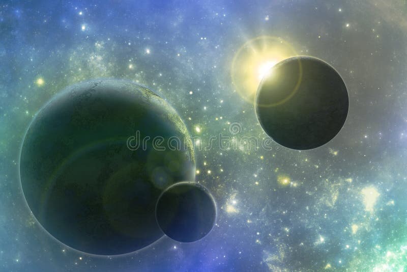 Fantasy Solar System, Scifi Stock Illustration - Illustration of ...