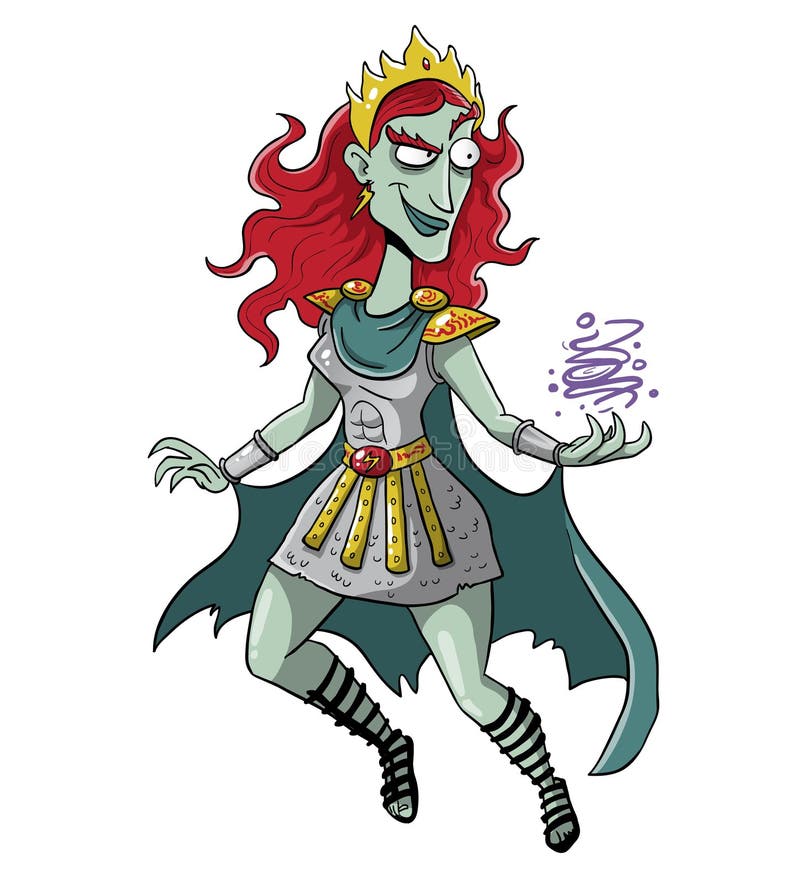 Fantasy Sorcerer Witch Doing Magic Stock Vector - Illustration of green ...