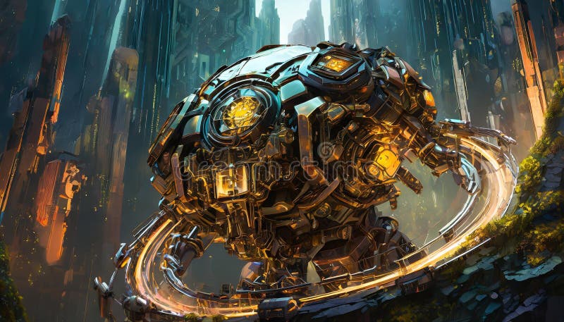 Fantasy space robot stock illustration. Illustration of robot - 331356131