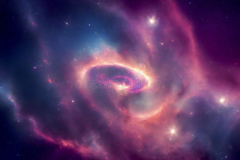 Fantasy Space Sky with Beautiful, Generative Ai Illustration Stock ...