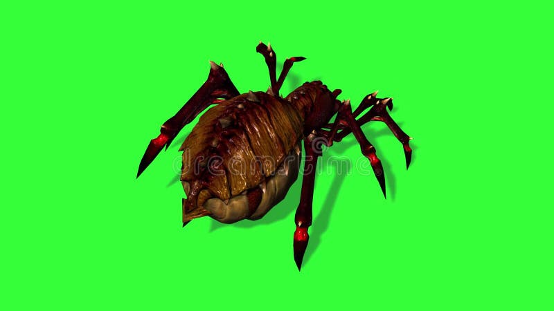 Fantasy Spider is Running - Back View with Shadow on the Floor Stock ...