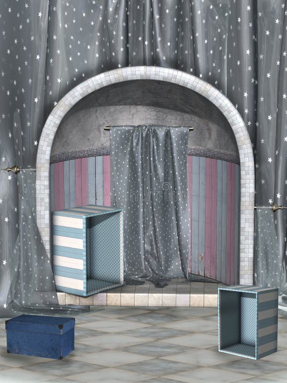 Fantasy stage stock illustration. Illustration of children - 53729269