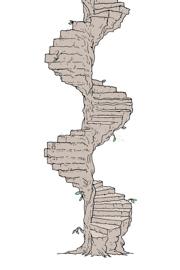 Fantasy Stairs Hand Draw Illustration Stock Vector - Illustration of ...