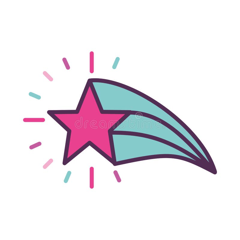 Fantasy star isolated icon stock vector. Illustration of comet - 91957378