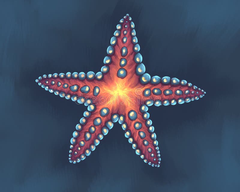 Fantasy Starfish in the Dark Stock Illustration - Illustration of dark ...