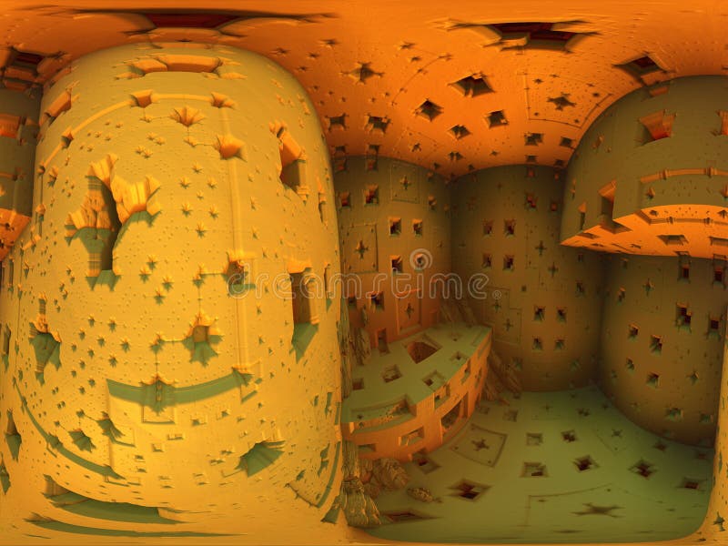 3D Stone Room Interior with Blank Canvas Stock Illustration ...