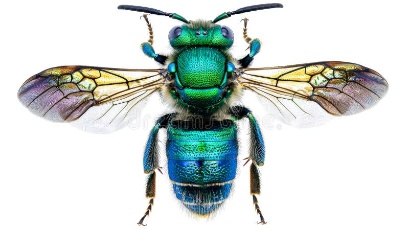 This Fantasy Striking Greenbee, Glimmering in Iridescent Shades on a ...