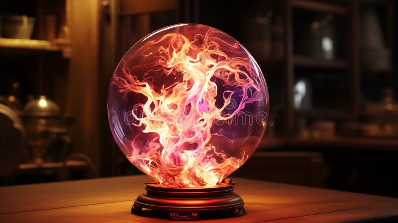Fantasy Style Plasma Ball. Multi-colored Lightning in a Glass Sphere ...