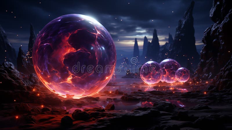 Fantasy Style Plasma Ball. Multi-colored Lightning in a Glass Sphere ...