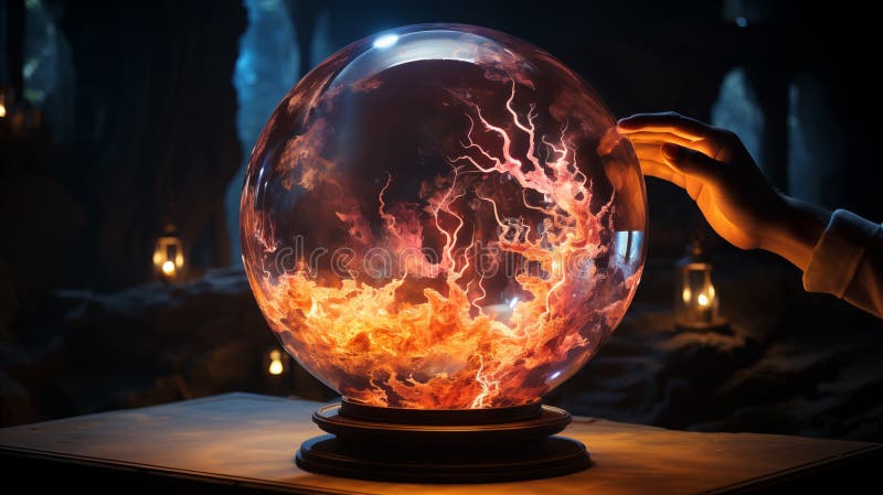Fantasy Style Plasma Ball. Multi-colored Lightning in a Glass Sphere ...