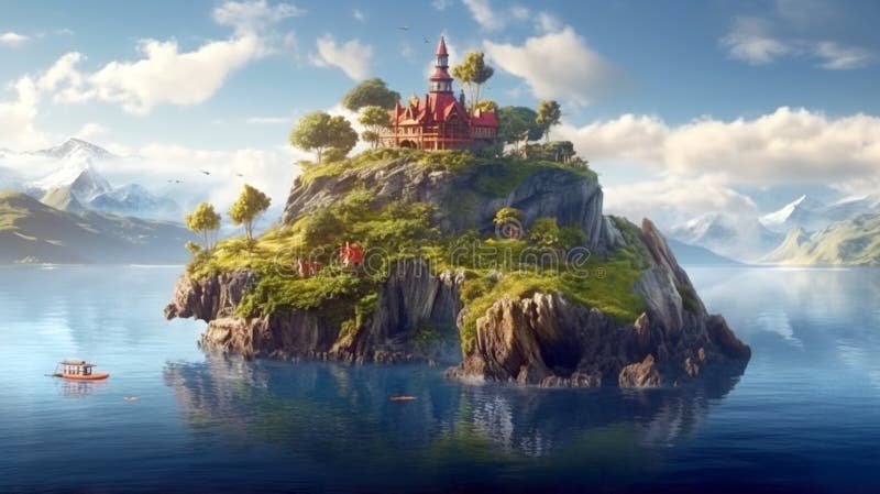 Fantasy Floating Islands Stock Illustrations – 681 Fantasy Floating ...