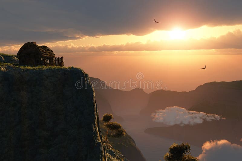 Fantasy Sunset on Canyon Edge Stock Image - Image of edge, cliff: 13123457