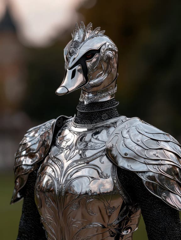 Fantasy Swan Knight in Shining Armor Stock Illustration - Illustration ...