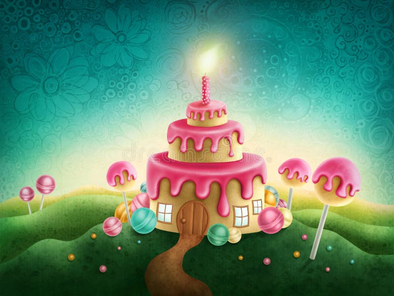 Fantasy sweet food land stock vector. Illustration of cartoon - 27542530