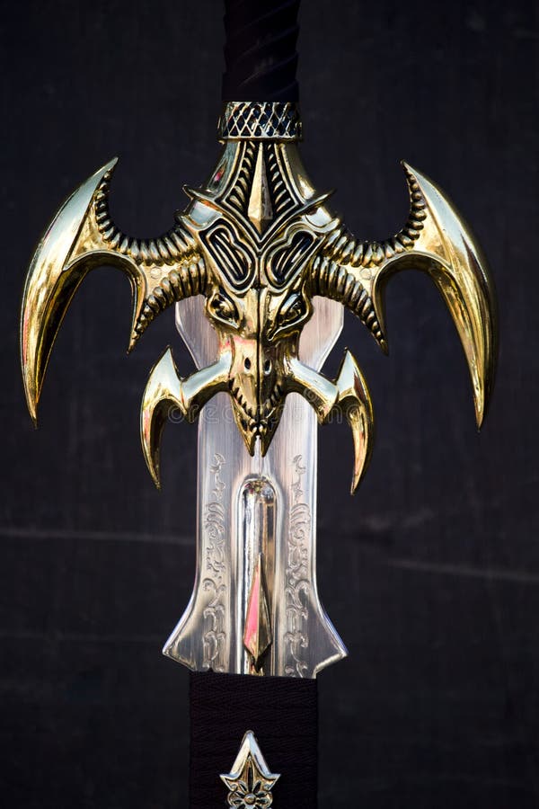 Fantasy sword detail stock image. Image of blade, metal - 26821425