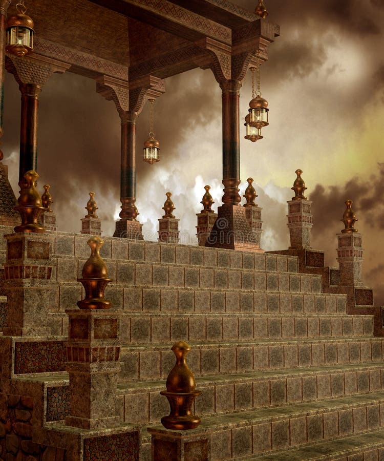 Fantasy temple 4 stock illustration. Illustration of ancient - 12392657