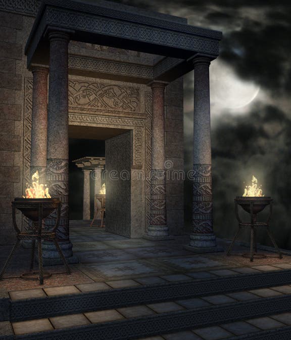Fantasy temple 12 stock illustration. Illustration of fantasy - 12423206