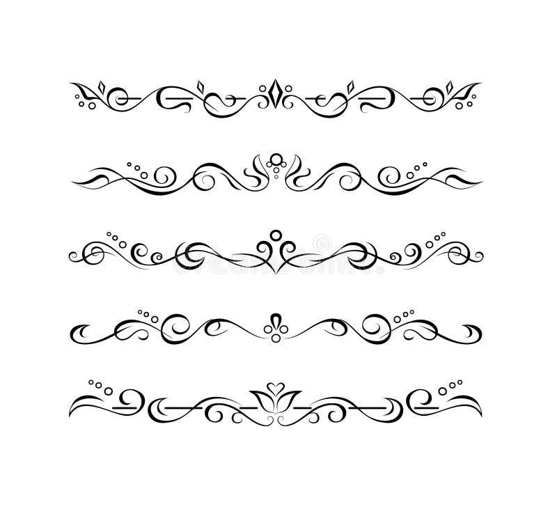 Fantasy Text Delimiters, Borders or Vignettes Stock Vector ...