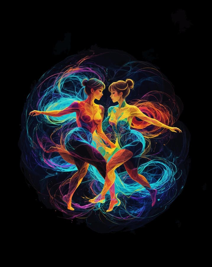 Fantasy on the Theme of Ballet Dancers. Stock Illustration ...