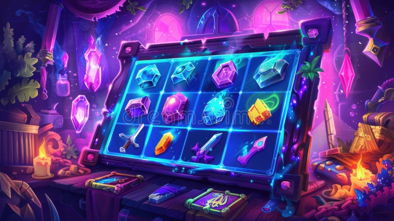 Fantasy Adventure Game Interface with Quest Progress Bar and Treasure ...