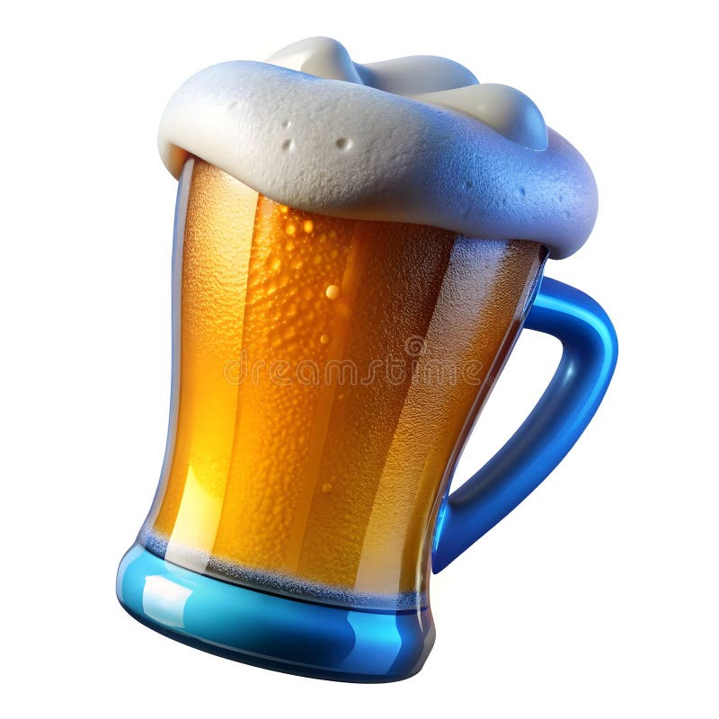 A Vibrant, Fantasy-themed Beer Mug with Dynamic Waves and Bubbles in a ...