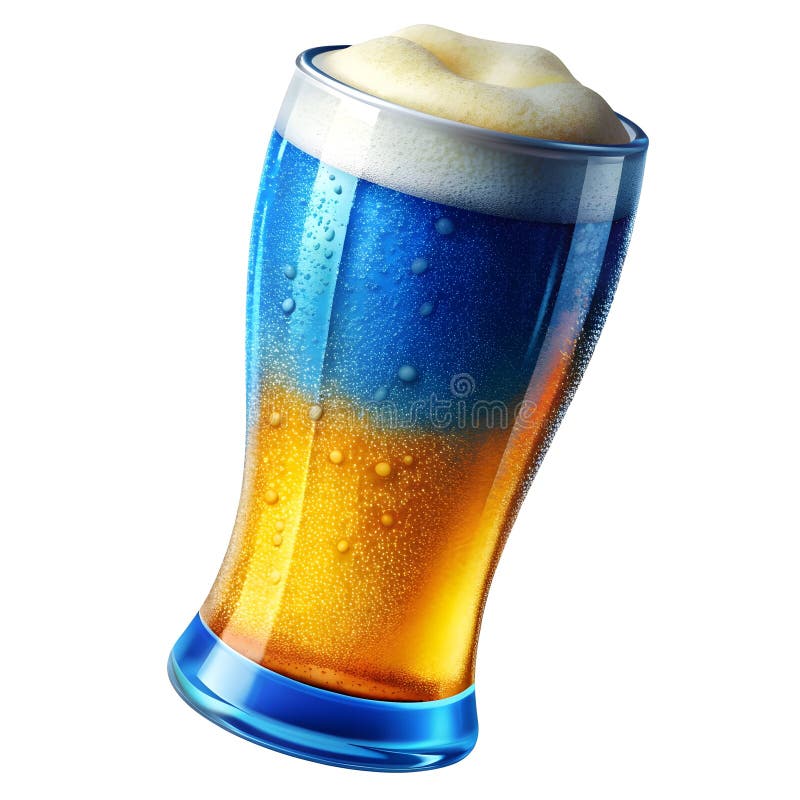 A Vibrant, Fantasy-themed Beer Mug with Dynamic Waves and Bubbles in a ...