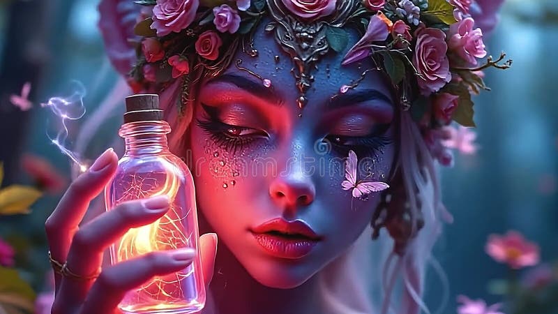 A Fantasy-themed Visual of a Mystical Serum Bottle with Ethereal ...