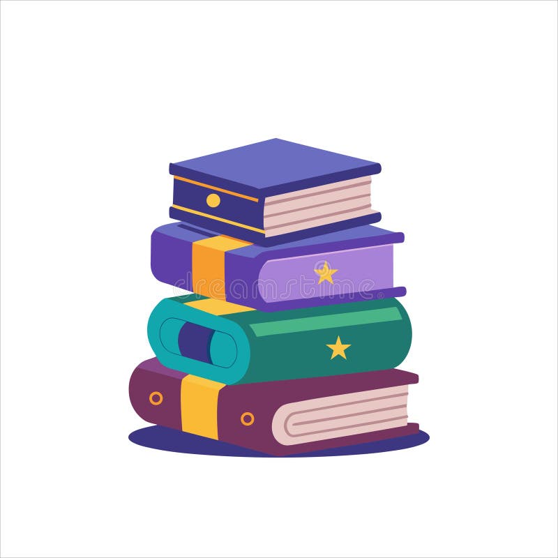 Fantasy Tome Stack Vector Art on White Background Stock Vector ...