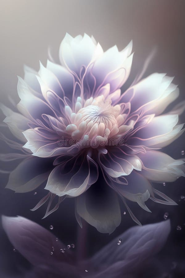 Fantasy Translucent Flower in Fog Stock Illustration - Illustration of ...