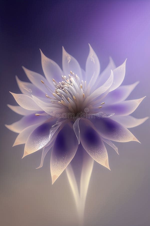 Fantasy Translucent Flower in Fog Stock Illustration - Illustration of ...
