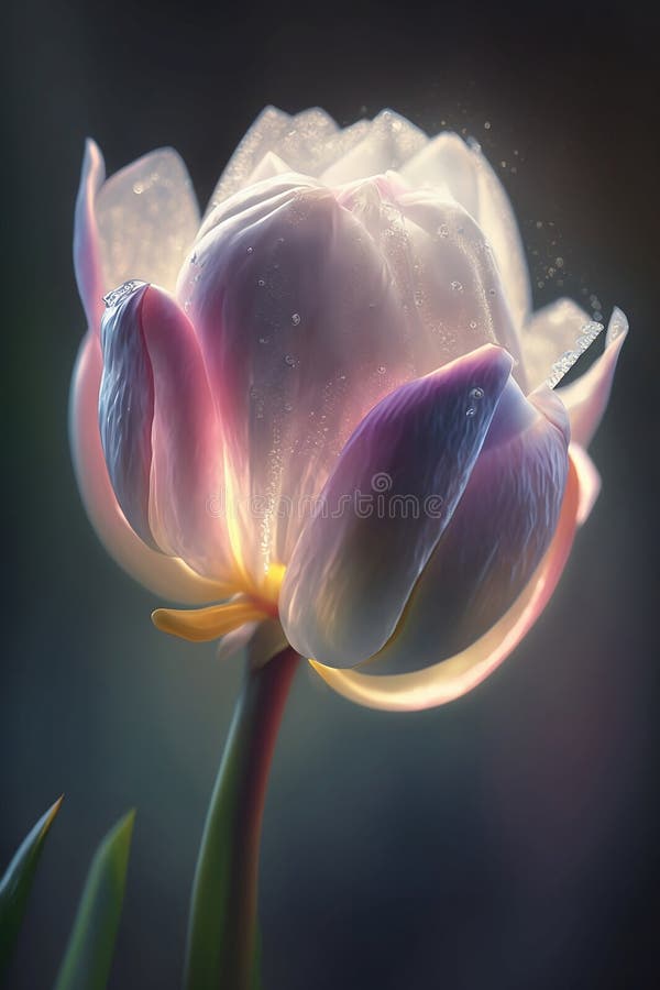 Fantasy Translucent White Rose in Glow Stock Illustration ...