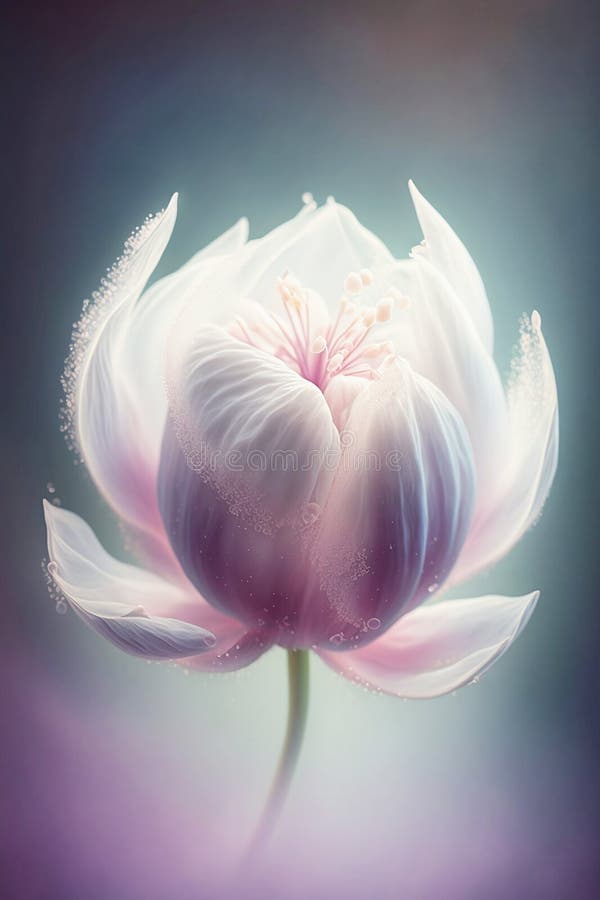 Fantasy Translucent White Rose in Glow Stock Illustration ...