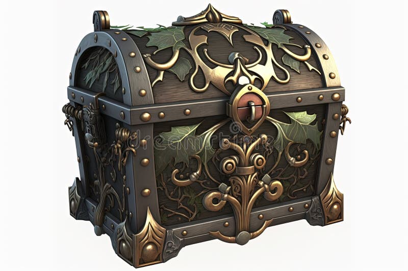 Fantasy Treasure Chest Isolated on White. AI Generative Illustration ...