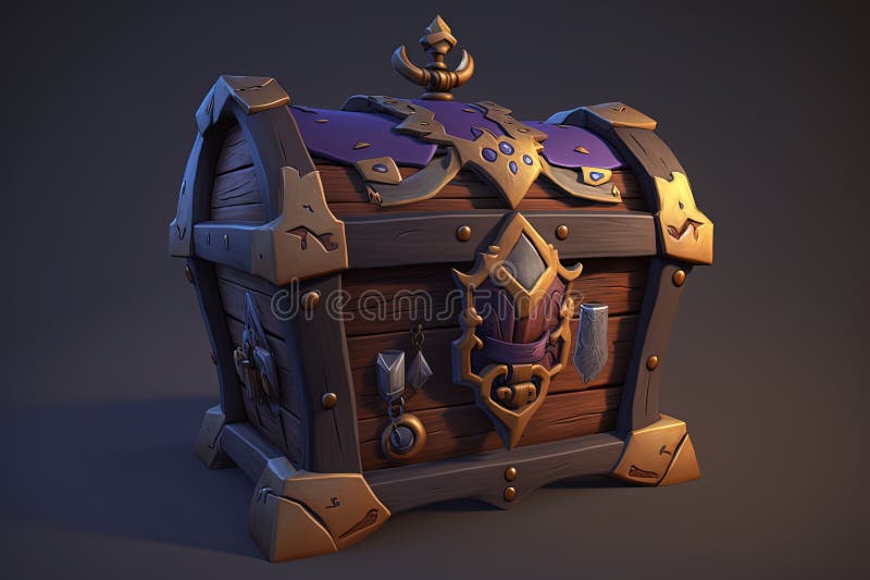 Fantasy Treasure Chest Isolated on White. AI Generative Illustration ...