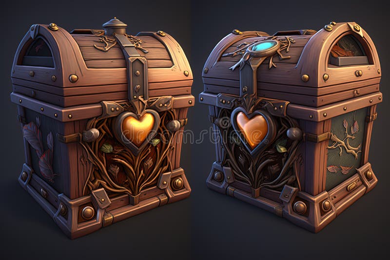 Fantasy Treasure Chest Isolated on White. AI Generative Illustration ...