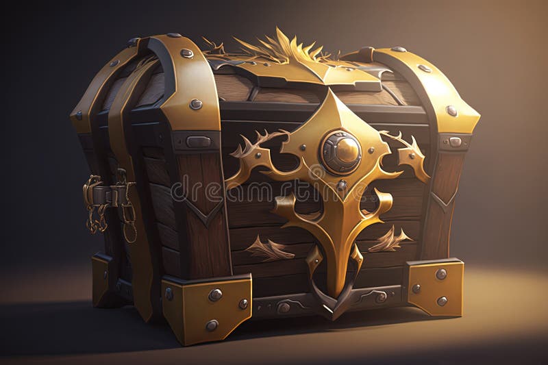 Fantasy Treasure Chest Isolated on White. AI Generative Illustration ...