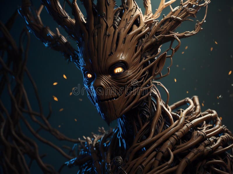 A Fantasy Tree Alien with a Dark Background. Generative Ai Stock ...