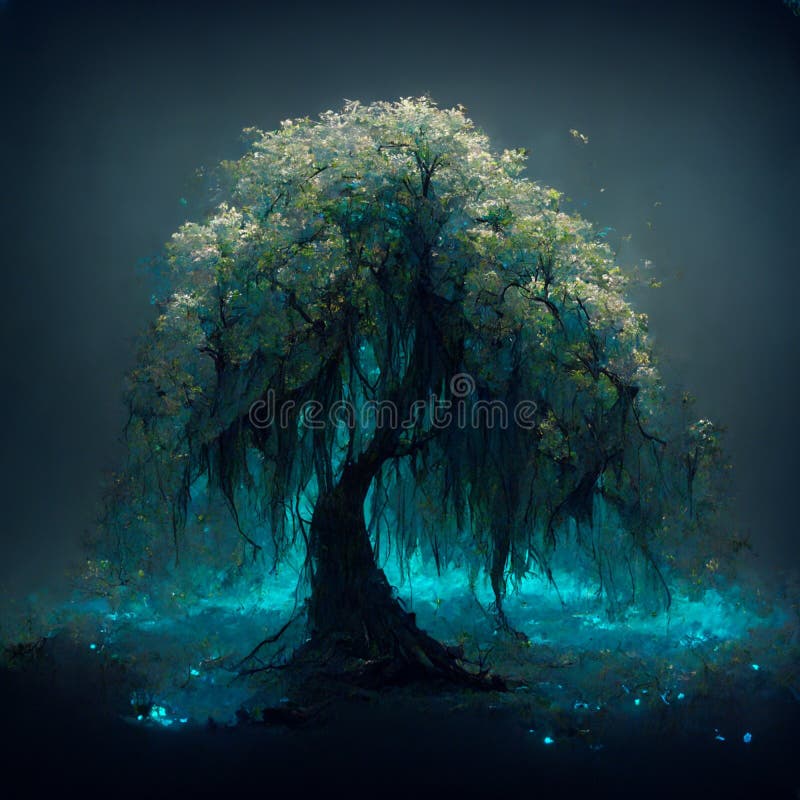 Fantasy Tree with Big Branches, Generative AI Stock Illustration ...