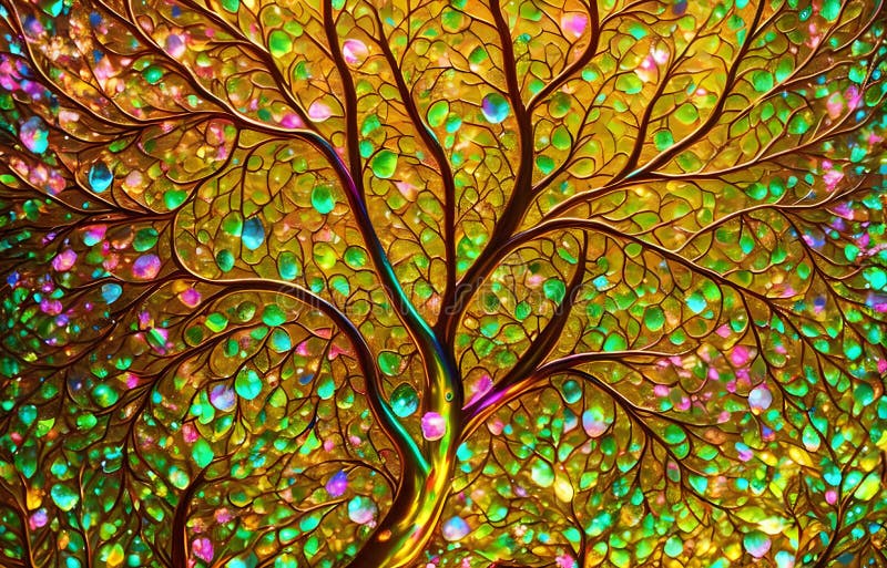 Fantasy Tree Branches Background - Generative AI Stock Illustration ...