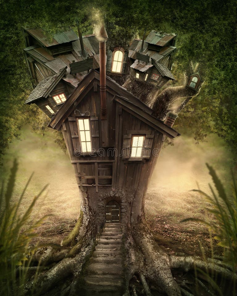 Fantasy Tree House Stock Illustrations – 34,102 Fantasy Tree House ...