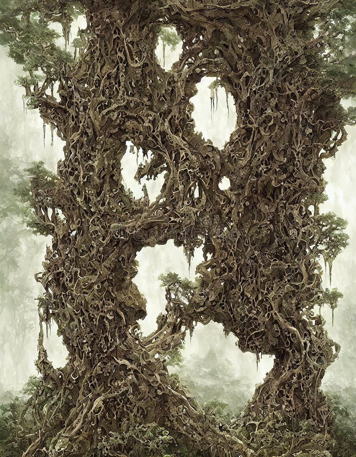 Fantasy Tree with Kinky Limbs Stock Illustration - Illustration of ...