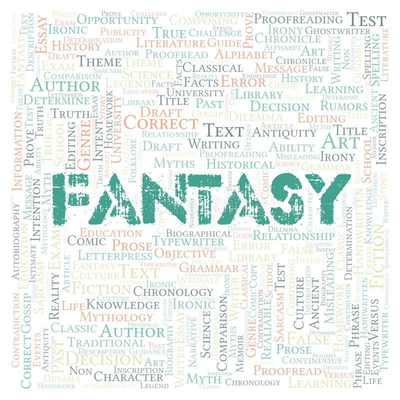 Fantasy Typography Word Cloud Create with the Text only Stock ...