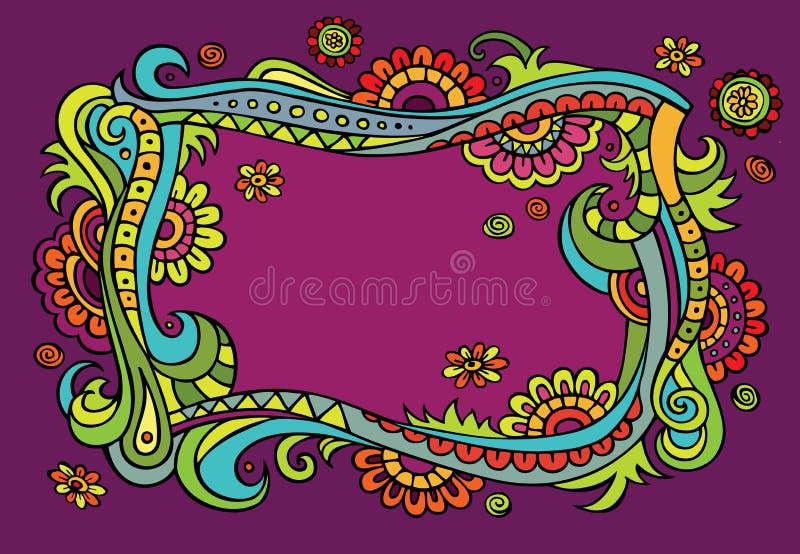 Fantasy Vector Fairy-tale Floral Frame Stock Vector - Illustration of ...