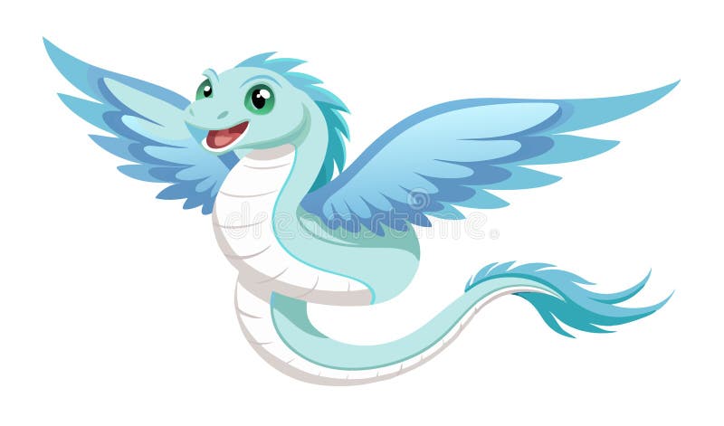 Fantasy Vector of Falkor Flying Serpentine through Sky Stock Photo ...