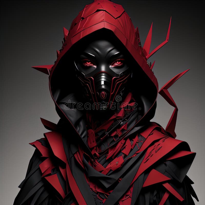 A Fantasy Warrior with Red Armor and Black Armor. Generative Ai Stock ...