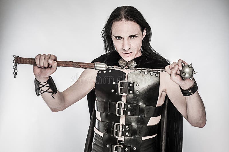 Fantasy Warrior with Spiked Club Stock Photo - Image of kinky, armoured ...