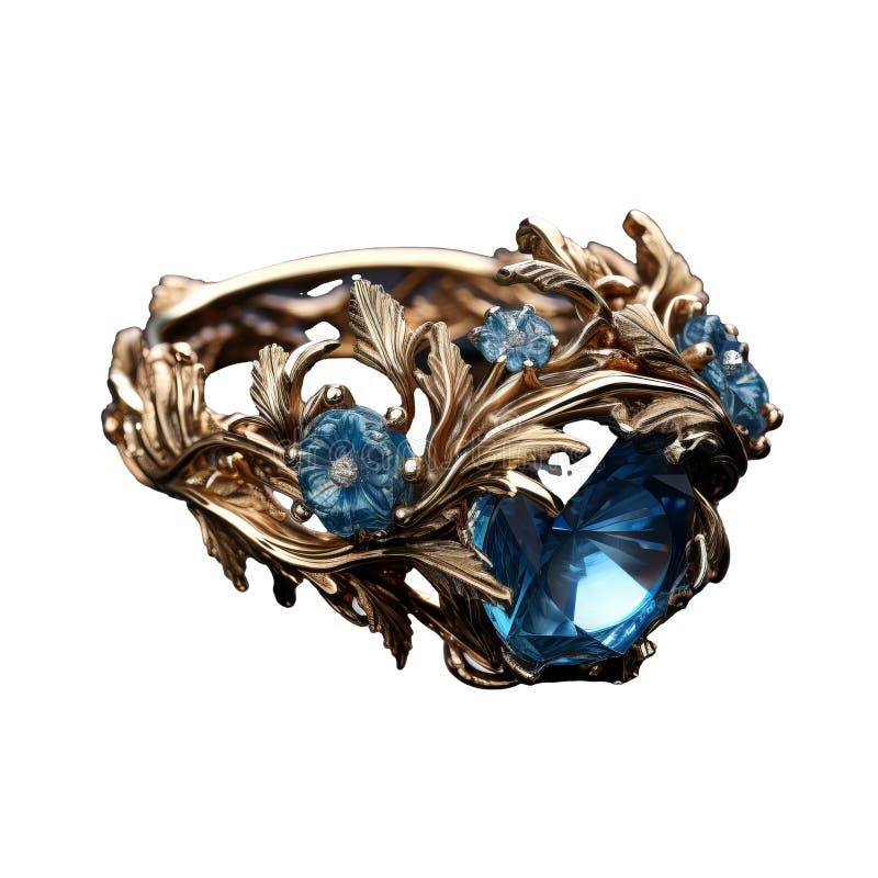 Fantasy Water Ring, Beautifully Decorated, Glistens on a Crystal-clear ...
