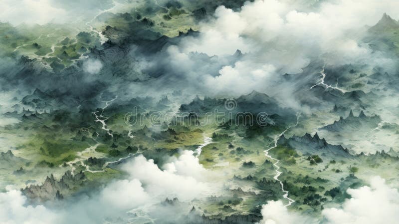 Fantasy Watercolor Seamless Pattern Tile AI Generated Stock Photo ...