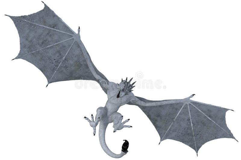 Fantasy white dragon stock illustration. Illustration of claws - 210748868